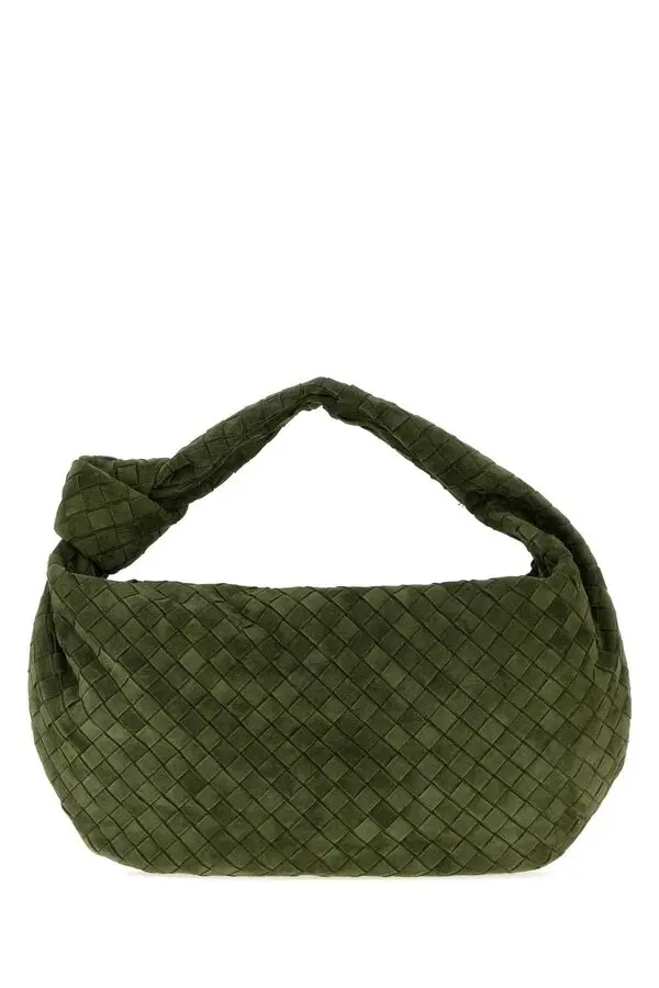 Bottega Veneta Dark Suede Jodie Shopping Bag - Green