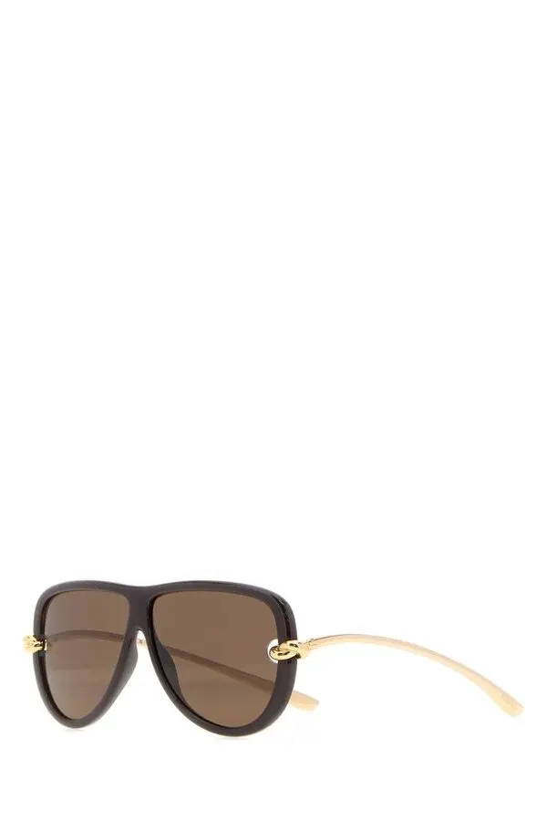 Bottega Veneta Dark Acetate Knot Sunglasses - Brown