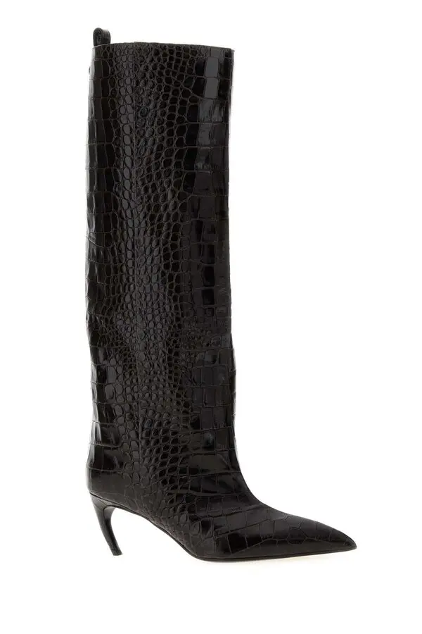 Attico Dark Leather Lea Boots