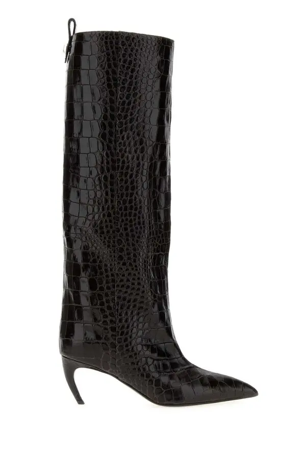Attico Dark Leather Lea Boots - Brown