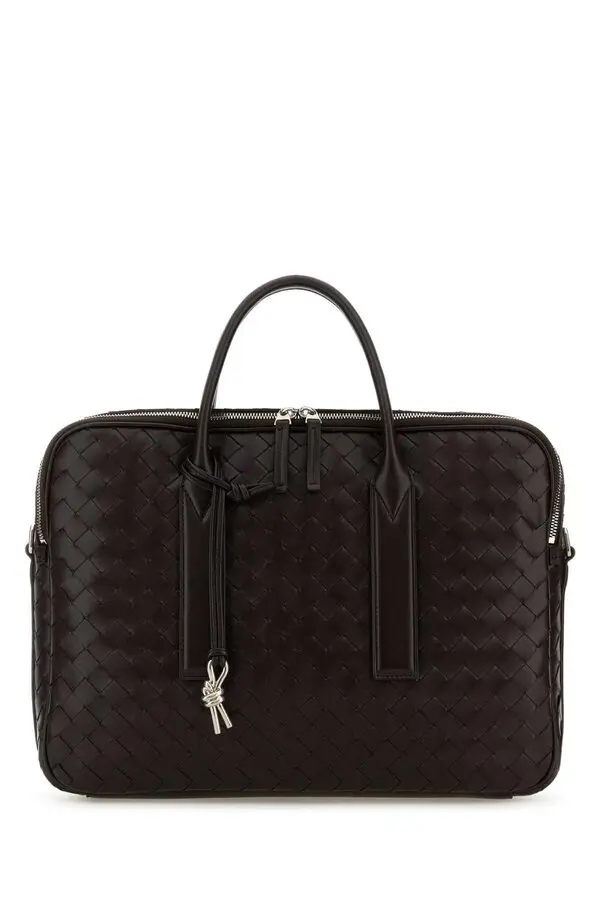 Bottega Veneta Dark Leather Getaway Briefcase - Brown