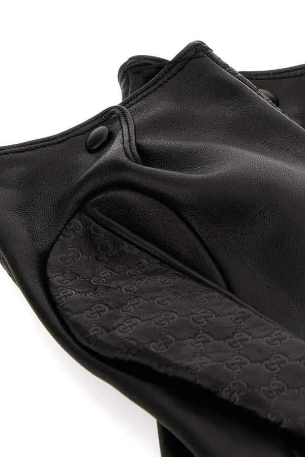 Gucci Dark Nappa Leather Gloves