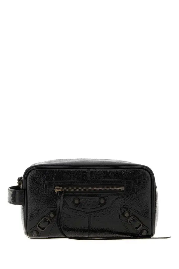 Balenciaga Leather Le City Beauty Case - Black