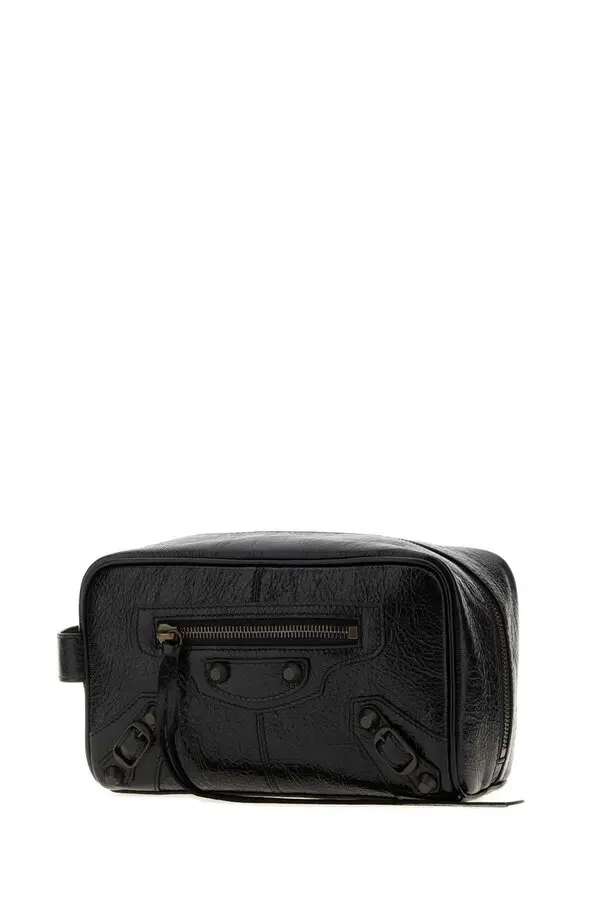 Balenciaga Leather Le City Beauty Case - Black