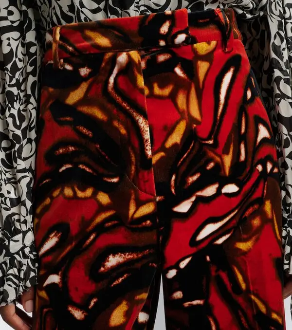 Dries Van Noten Printed Cotton-blend Wide-leg Pants