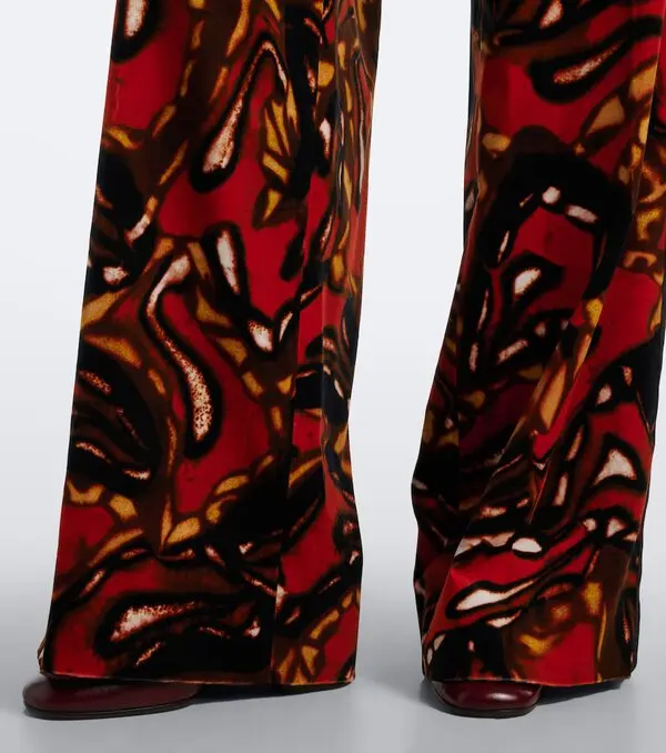 Dries Van Noten Printed Cotton-blend Wide-leg Pants