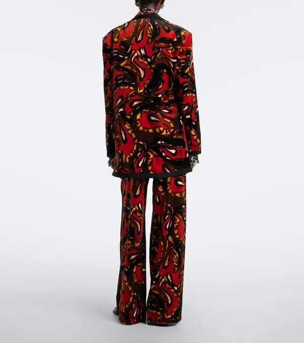 Dries Van Noten Printed Cotton-blend Wide-leg Pants