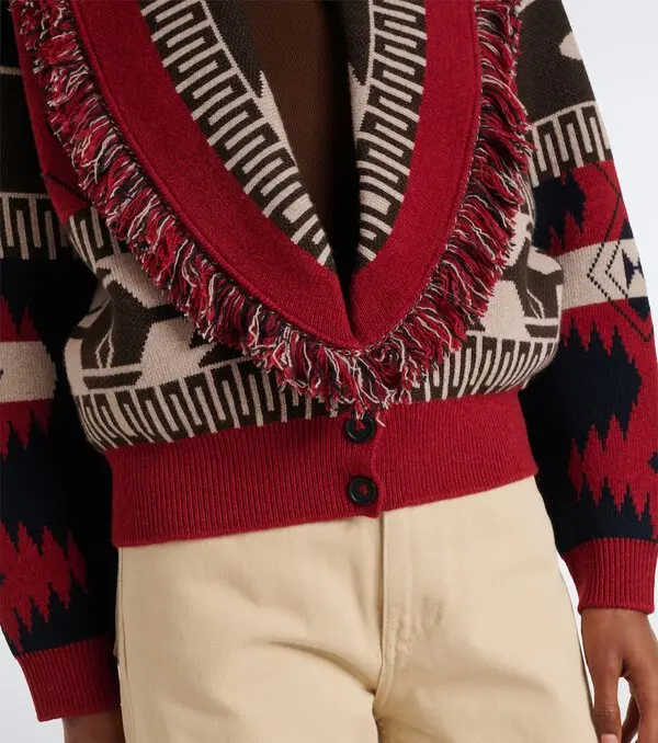 Alanui Icon Jacquard Wool And Cashmere Cardigan