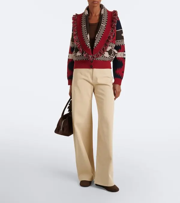 Alanui Icon Jacquard Wool And Cashmere Cardigan