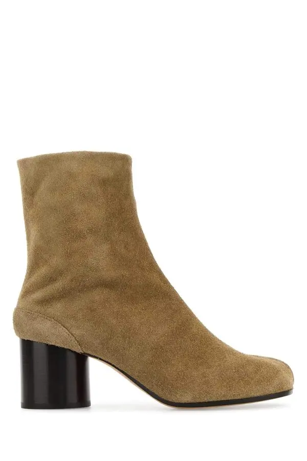 MAISON MARGIELA Beige Suede Tabi Ankle Boots - Brown
