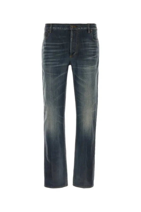 Burberry Straight Leg Denim Jeans - Blue