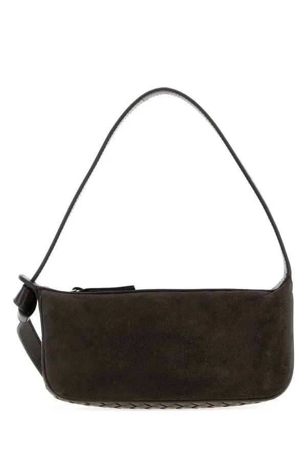 Bottega Veneta Dark Suede And Nappa Leather Nodo Shoulder Bag - Brown