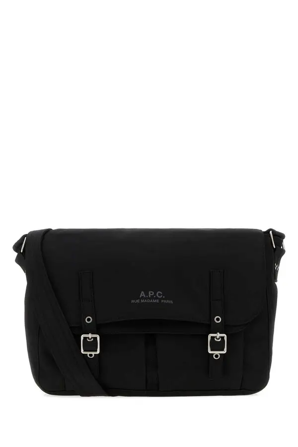A.p.c. Canvas Messenger Shopping Bag - Black