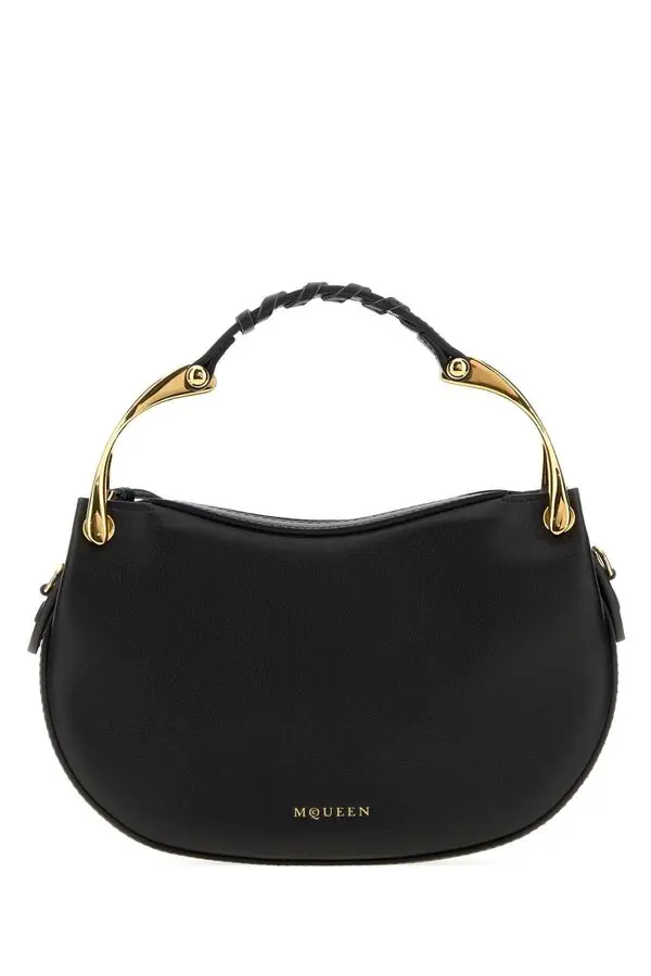 Alexander McQueen Leather Mini Wishbone Handbag - Black