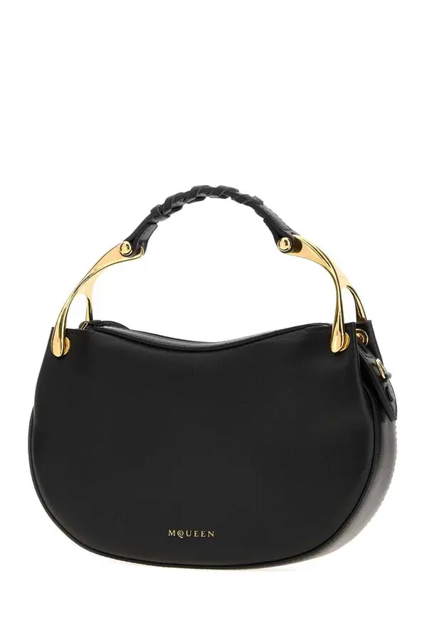 Alexander McQueen Leather Mini Wishbone Handbag - Black
