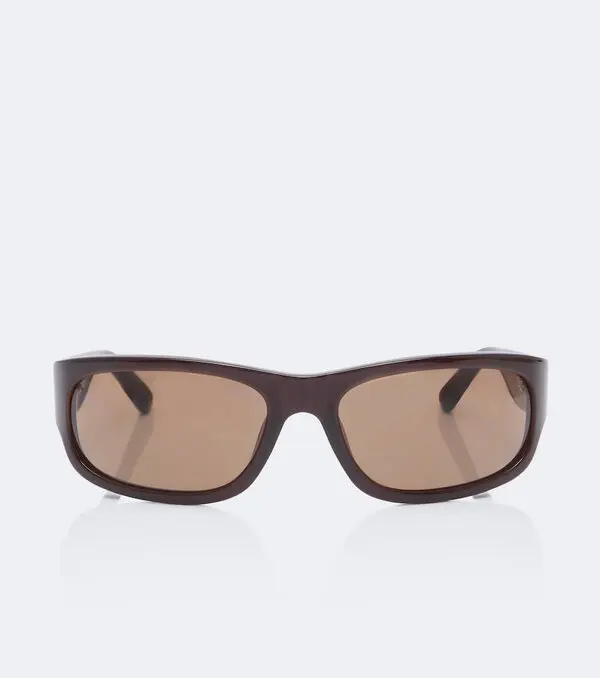 Magda Butrym Rectangular Acetate Sunglasses - Brown
