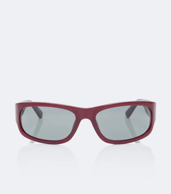 Magda Butrym Rectangular Acetate Sunglasses - Burgundy