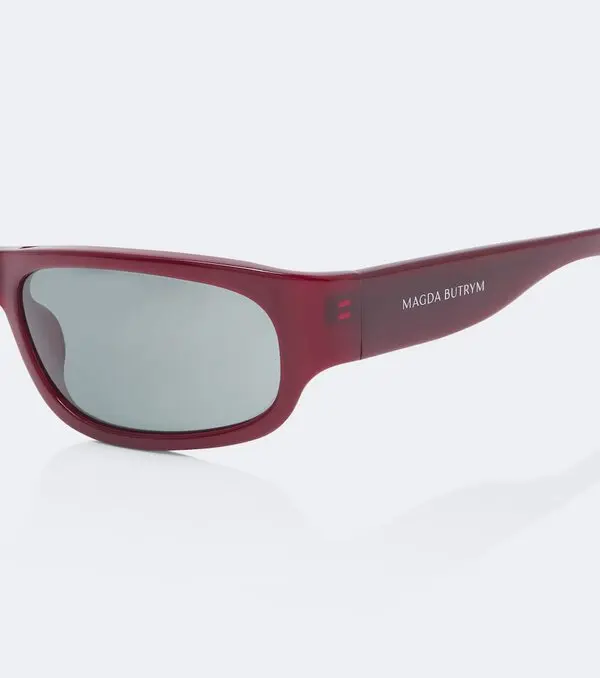 Magda Butrym Rectangular Acetate Sunglasses - Burgundy