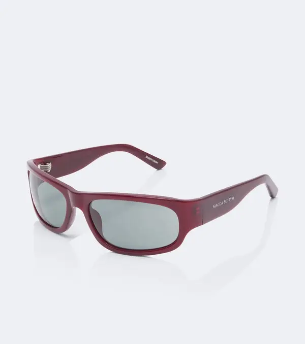 Magda Butrym Rectangular Acetate Sunglasses - Burgundy