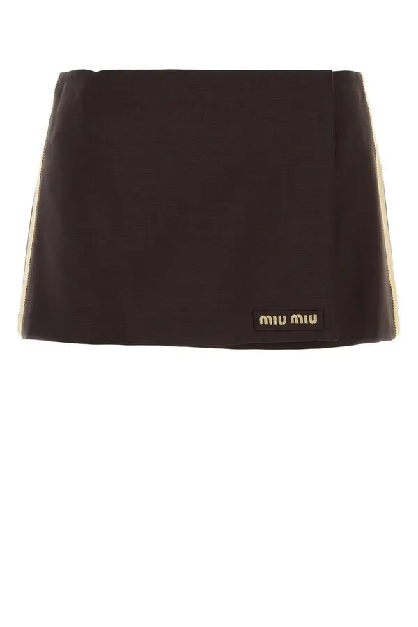 Miu Miu Dark Mohair Blend Mini Skirt - Brown