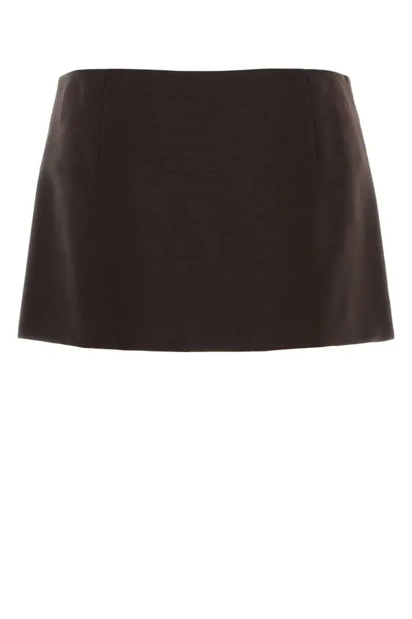 Miu Miu Mohair Blend Mini Skirt - Brown