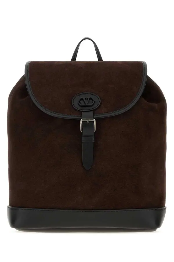 Valentino Garavani Suede Vlogo Signature Backpack - Brown
