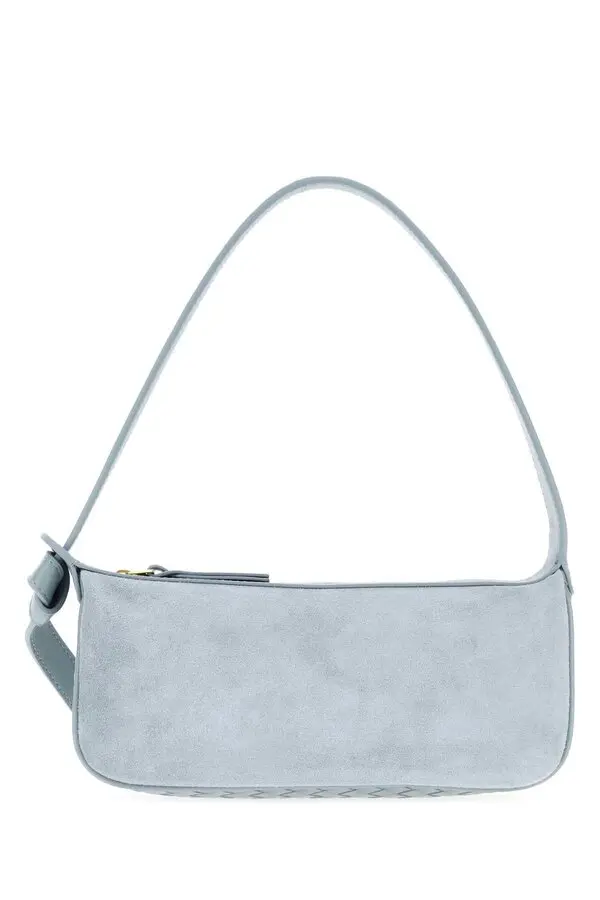Bottega Veneta Light- Suede And Nappa Leather Nodo Shoulder Bag - Blue