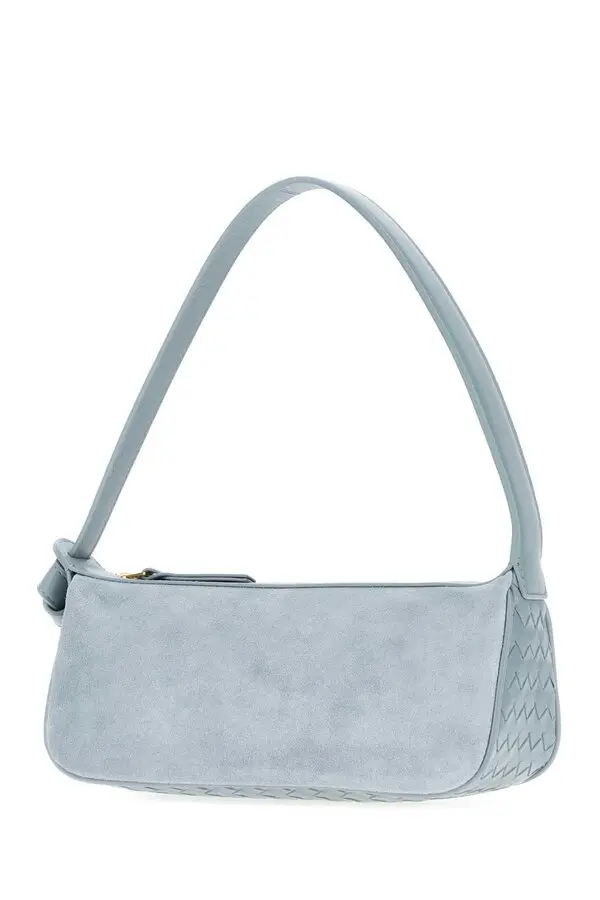 Bottega Veneta Suede And Nappa Leather Nodo Shoulder Bag - Blue