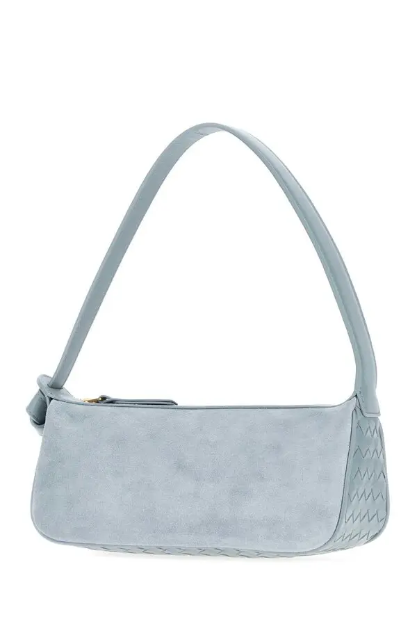 Bottega Veneta Suede And Nappa Leather Nodo Shoulder Bag - Blue