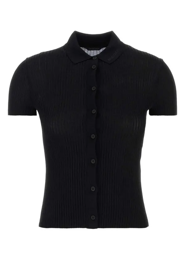 Balenciaga Viscose Blend Cardigan - Black
