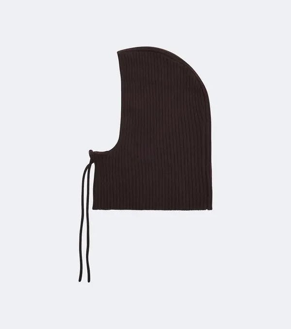 YVES SALOMON Ribbed-knit Cashmere Balaclava - Brown