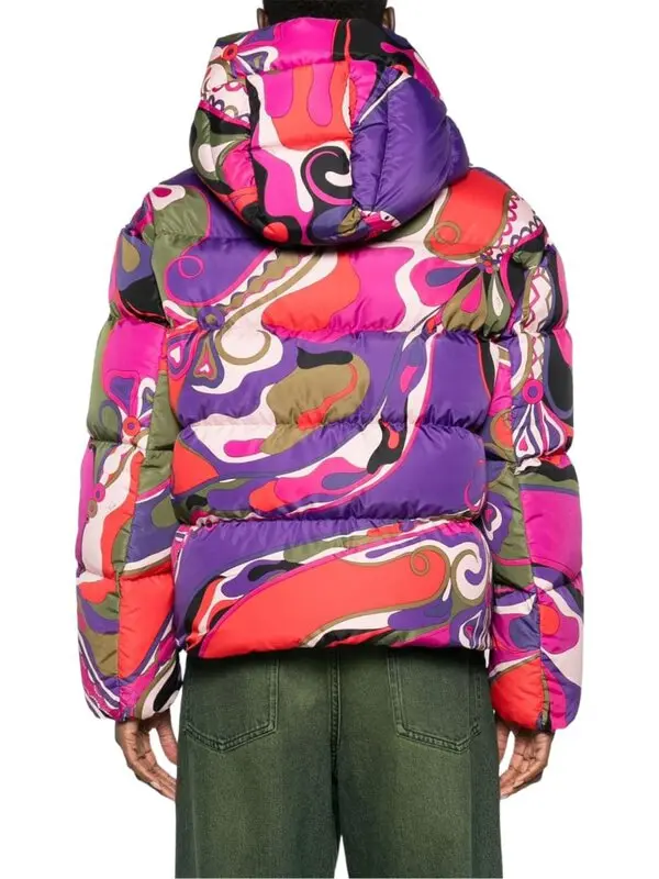 Emilio Pucci Orchid Print Padded Jacket - Multicolor