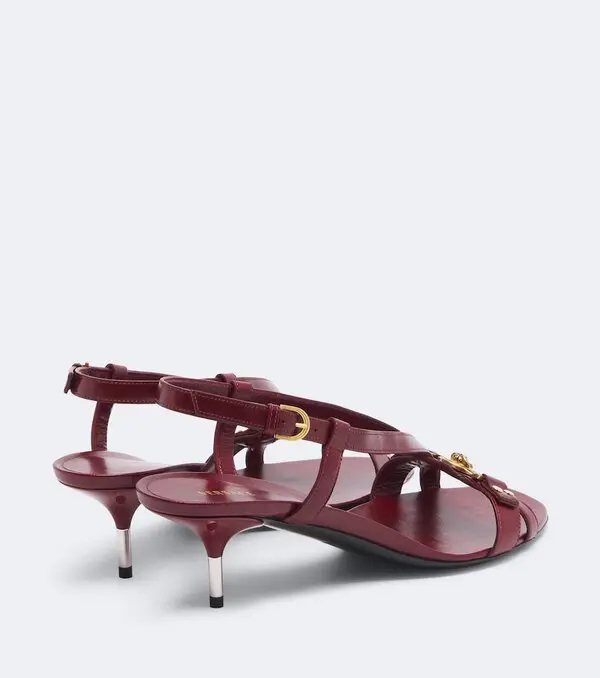 Versace Marisa Leather Sandals - Burgundy