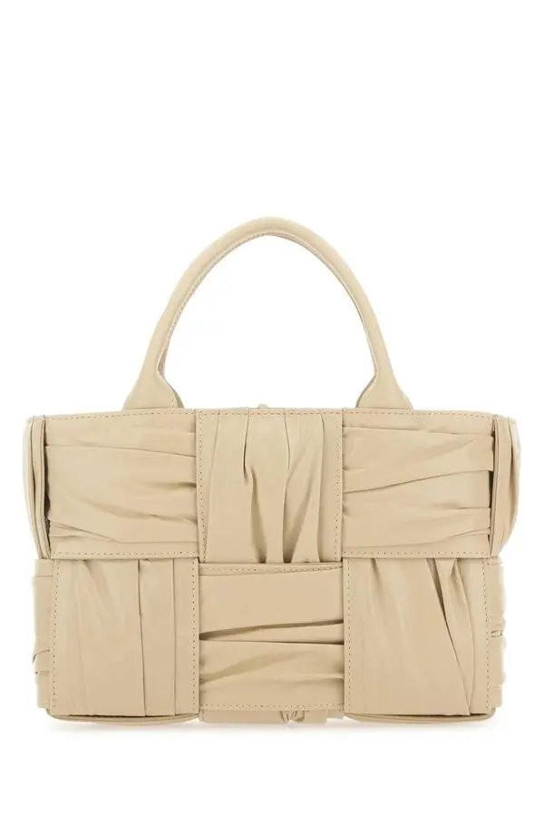Bottega Veneta Beige Leather Mini Arco Handbag