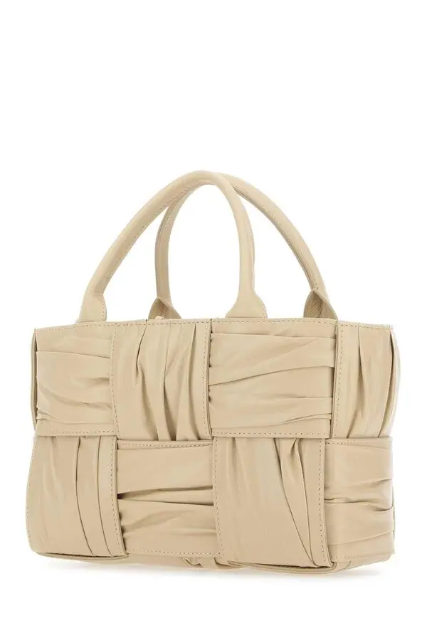 Bottega Veneta Beige Leather Mini Arco Handbag