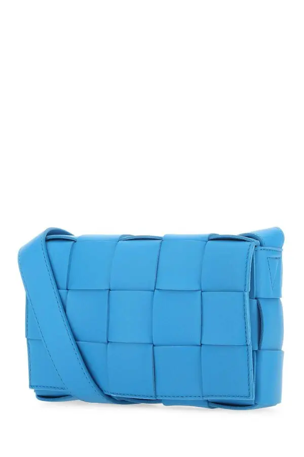 Bottega Veneta Leather Small Cassette Crossbody Bag - Blue
