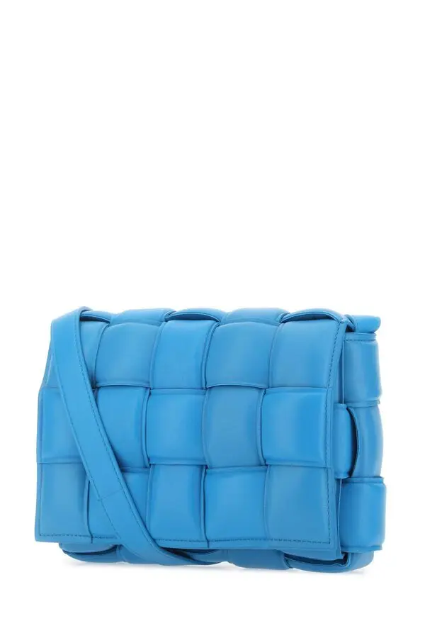 Bottega Veneta Nappa Leather Padded Cassette Cross Body Bag - Blue
