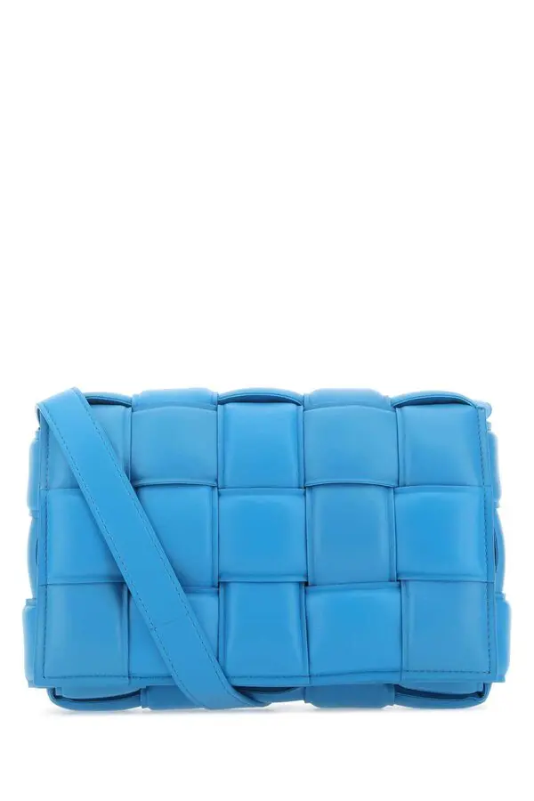 Bottega Veneta Nappa Leather Padded Cassette Cross Body Bag - Blue