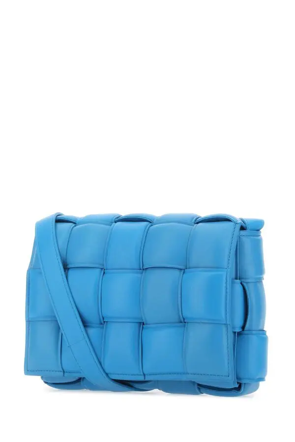 Bottega Veneta Nappa Leather Padded Cassette Cross Body Bag - Blue