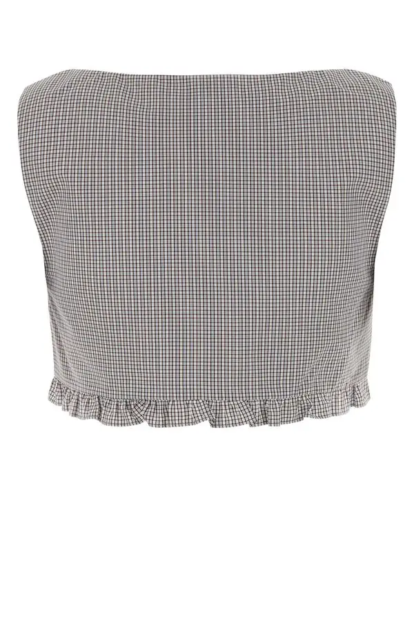 Miu Miu Embroidered Poplin Top