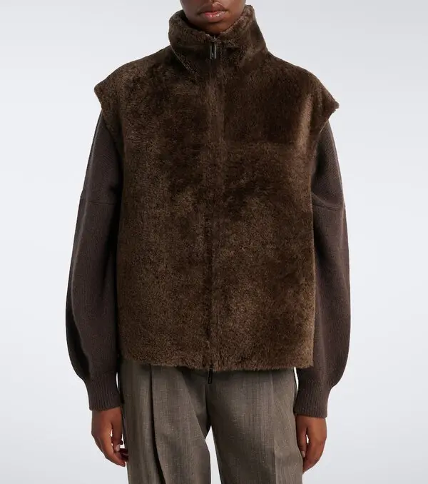 JOSEPH Nico Reversible Leather And Shearling Vest