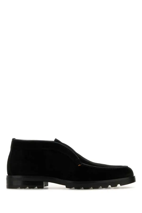 Santoni Suede Desert Slip-ons - Black