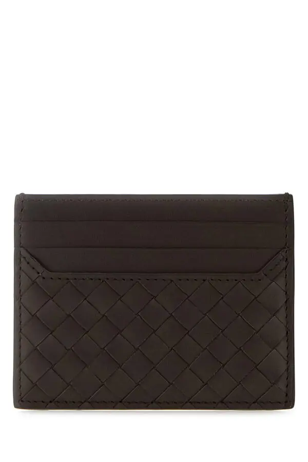 Bottega Veneta Dark Leather Card Holder - Brown