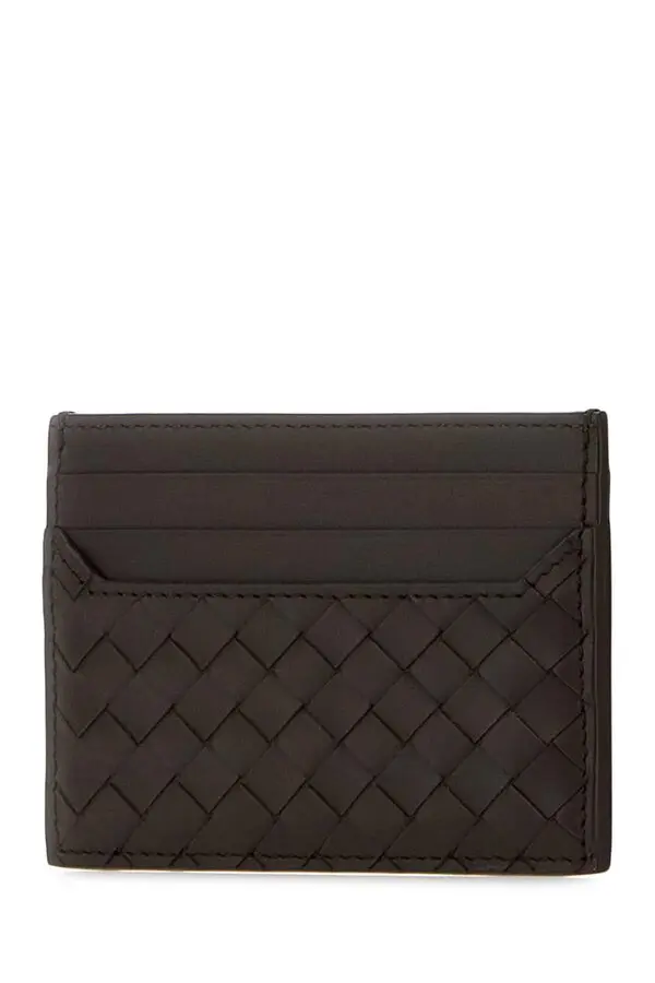 Bottega Veneta Dark Leather Card Holder - Brown