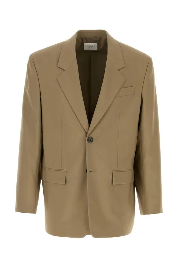 Saint Laurent Khaki Wool Blend Blazer