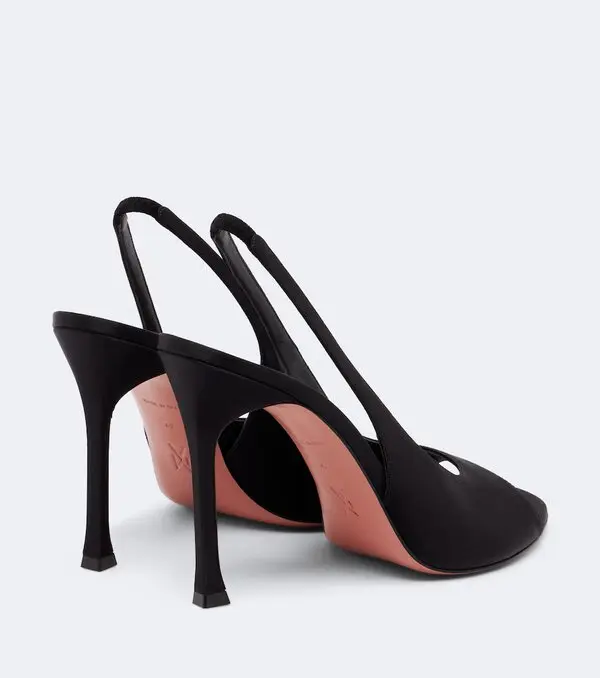Amina Muaddi Alexa Satin Slingbacks