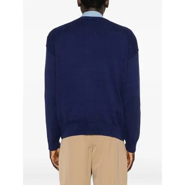 A.p.c. Cotton Logo Detail Knit Jumper - Blue