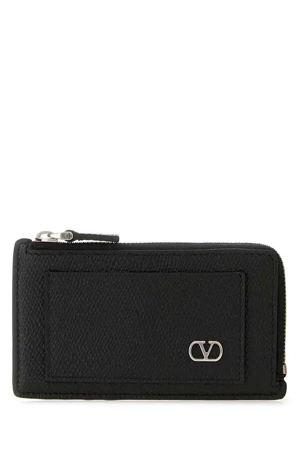 Valentino Garavani Leather Card Holder - Black