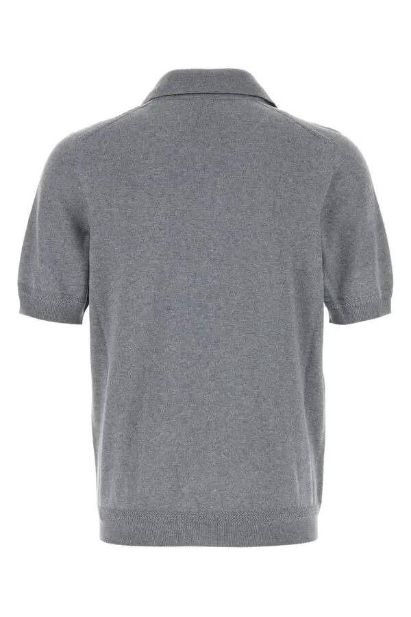 Alexander McQueen Grey Wool Polo Shirt