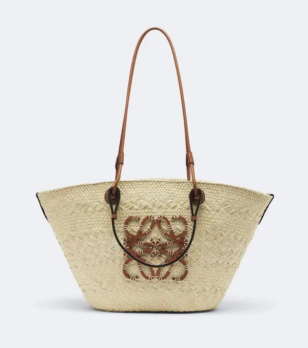 Loewe Anagram Medium Leather-trimmed Basket Bag